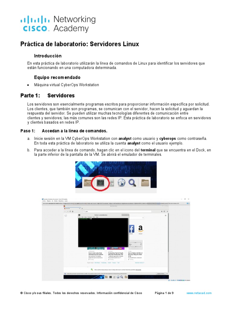 3.1.3.4 Lab - Linux Servers | PDF | Internet y web | Servidor web