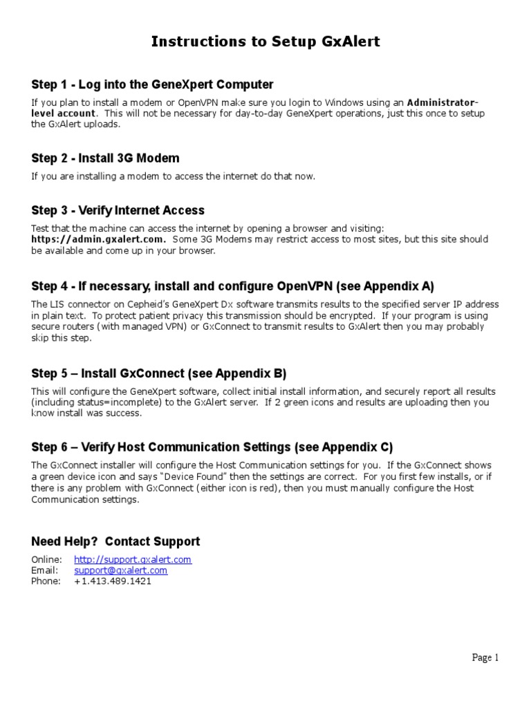 Configuring GxAlert: Instructions to Setup GeneXpert Connectivity and Encrypted Results ...