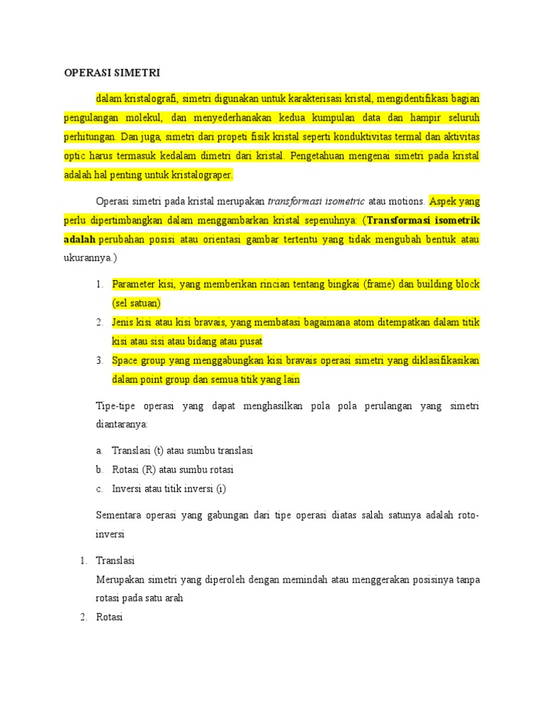 Operasi Simetri | PDF