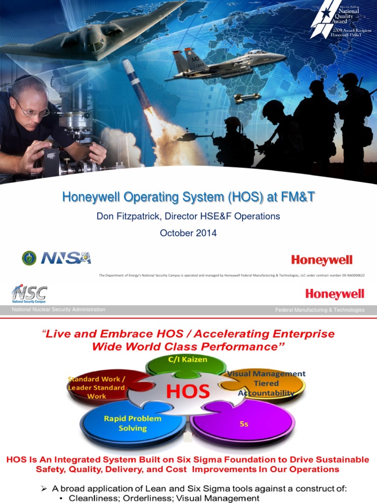 Honeywell Operating System (HOS) at FM&T: Don Fitzpatrick, Director HSE ...