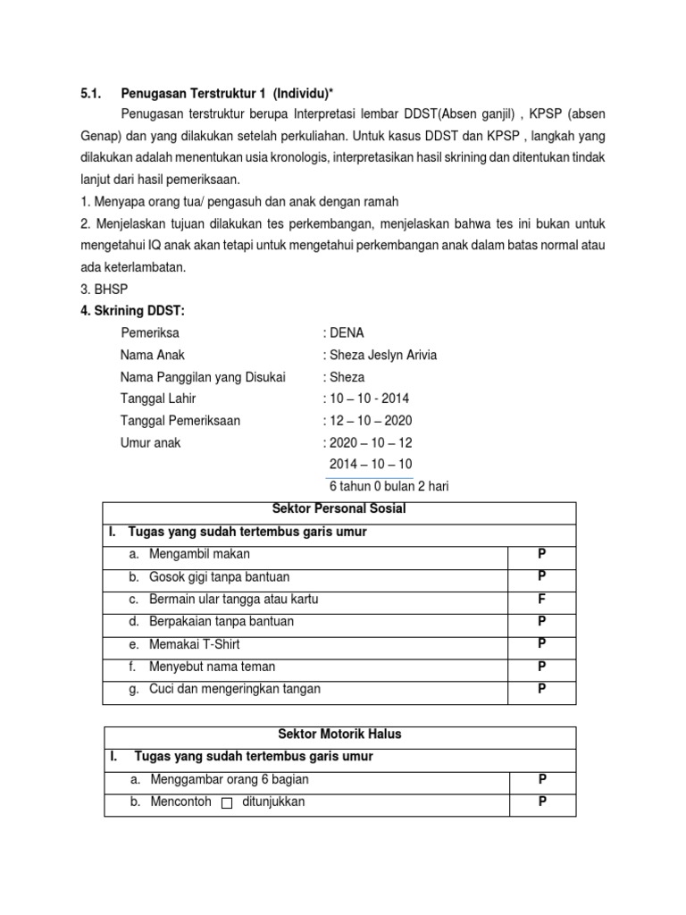 Tugas DDST Dena | PDF