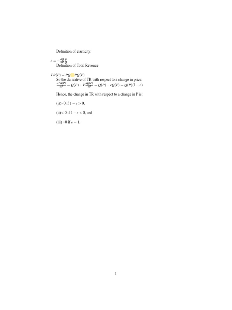 Elasticity Note Revised | PDF