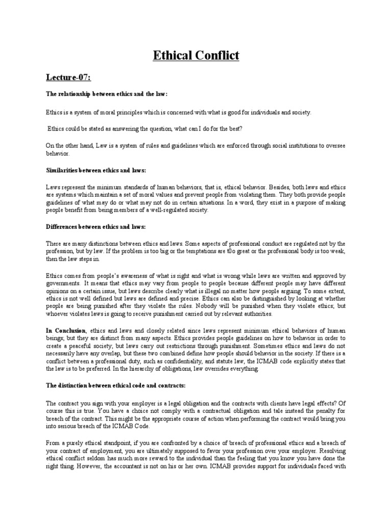 Ethical Conflict | PDF | Reputation | Value (Ethics)