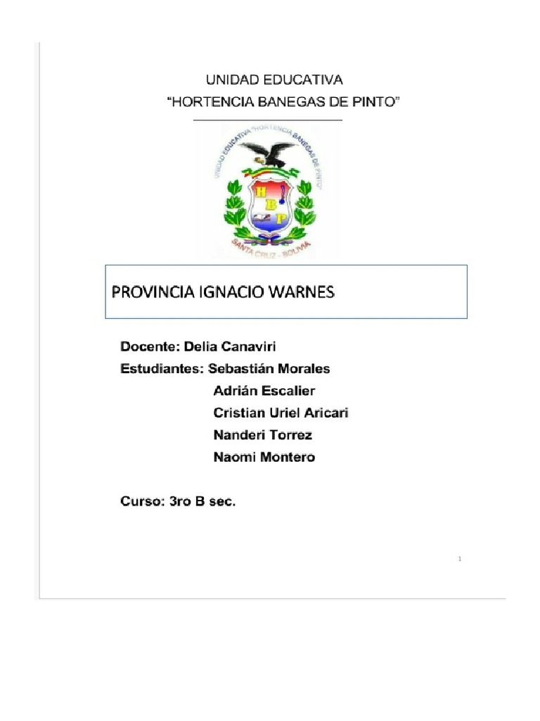 Provincia Ignacio Warnes | PDF