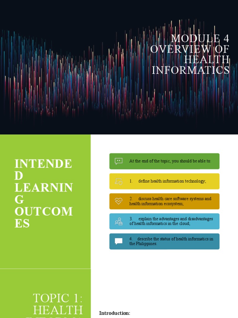 His Module 4 - Overview of Health Informatics | PDF | Electronic Health ...