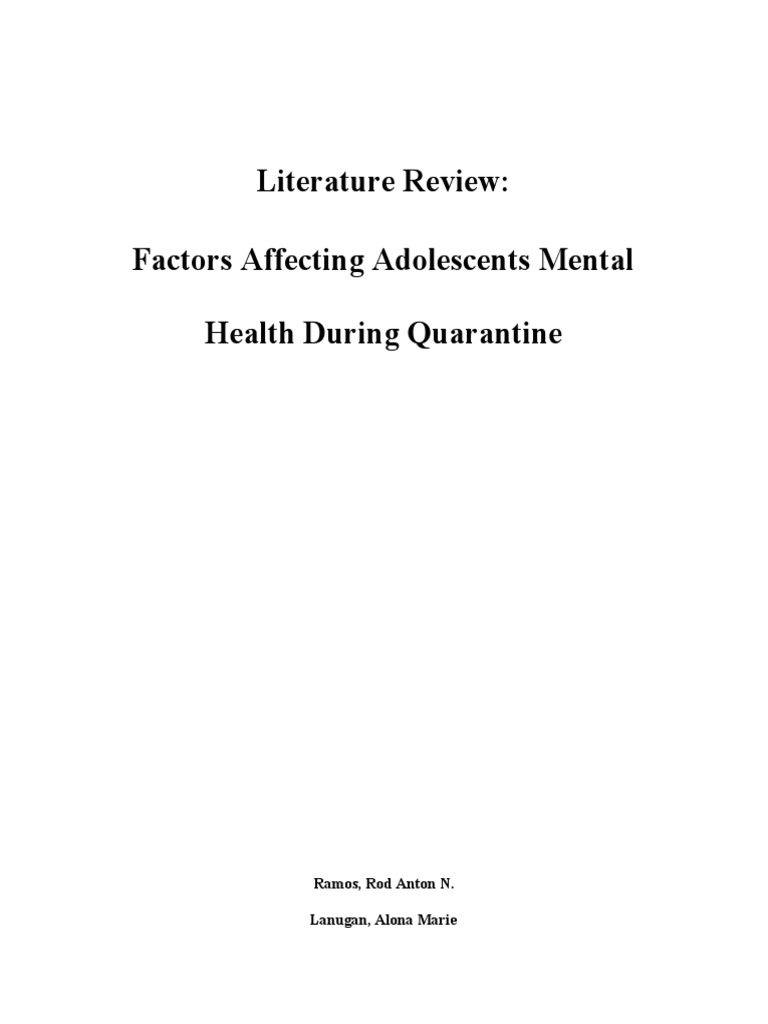 Ramos Lanugan Lit Rev | PDF | Quarantine | Psychological Trauma