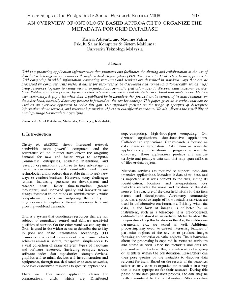 An Overview of Ontology Based Approach To Organize The | PDF | Metadata ...