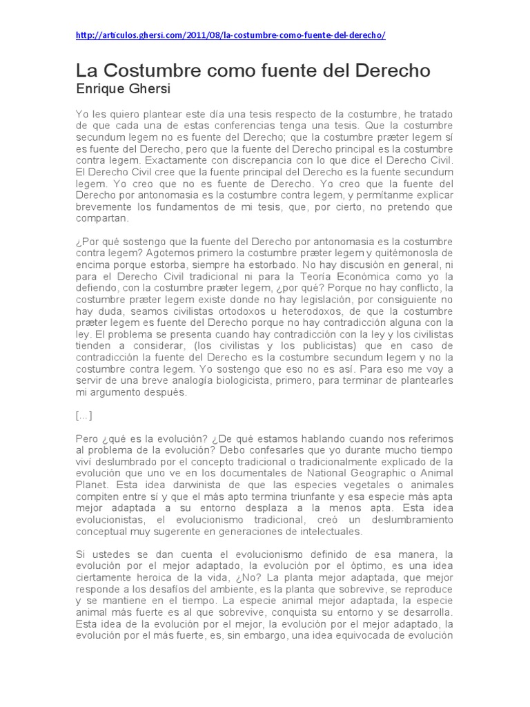La Costumbre Como Fuente Del Derecho | PDF | Evolución | Matrimonio La Costumbre Como Fuente Del Derecho | PDF | Evolución | Matrimonio