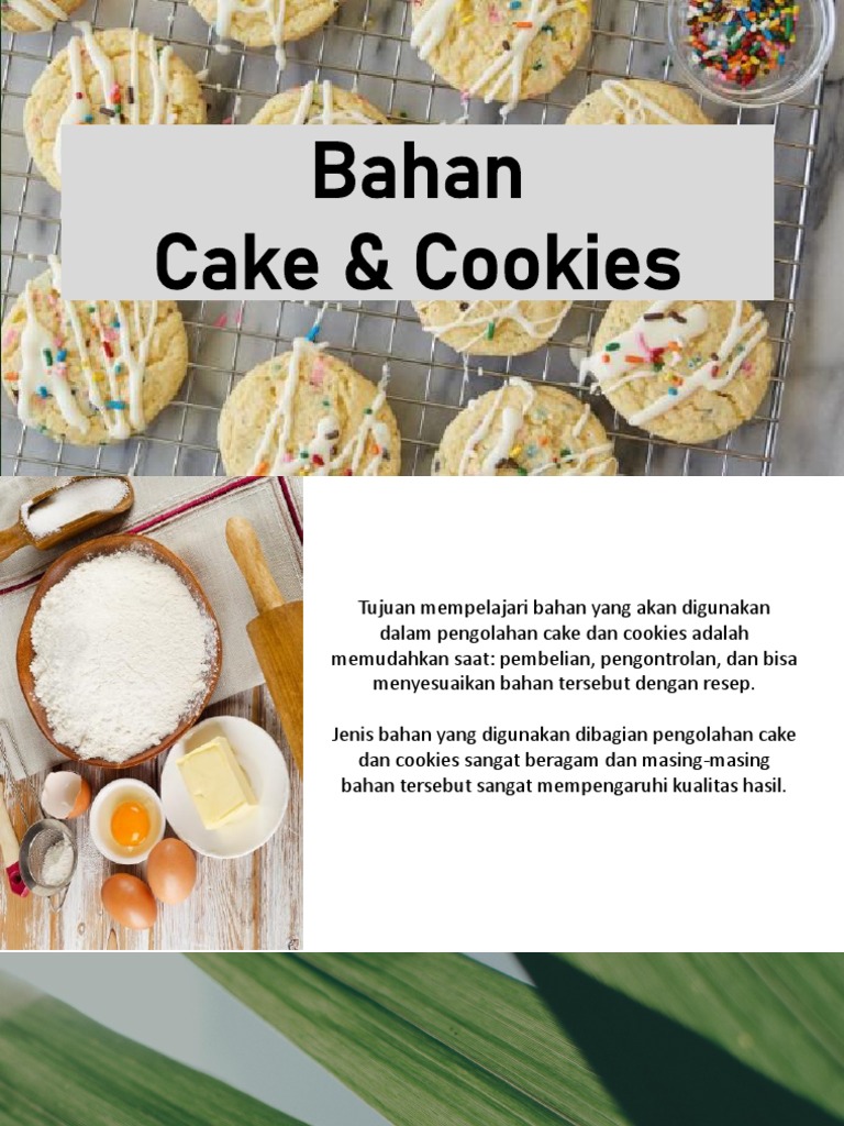 Bahan Utama Cake dan Cookies | PDF