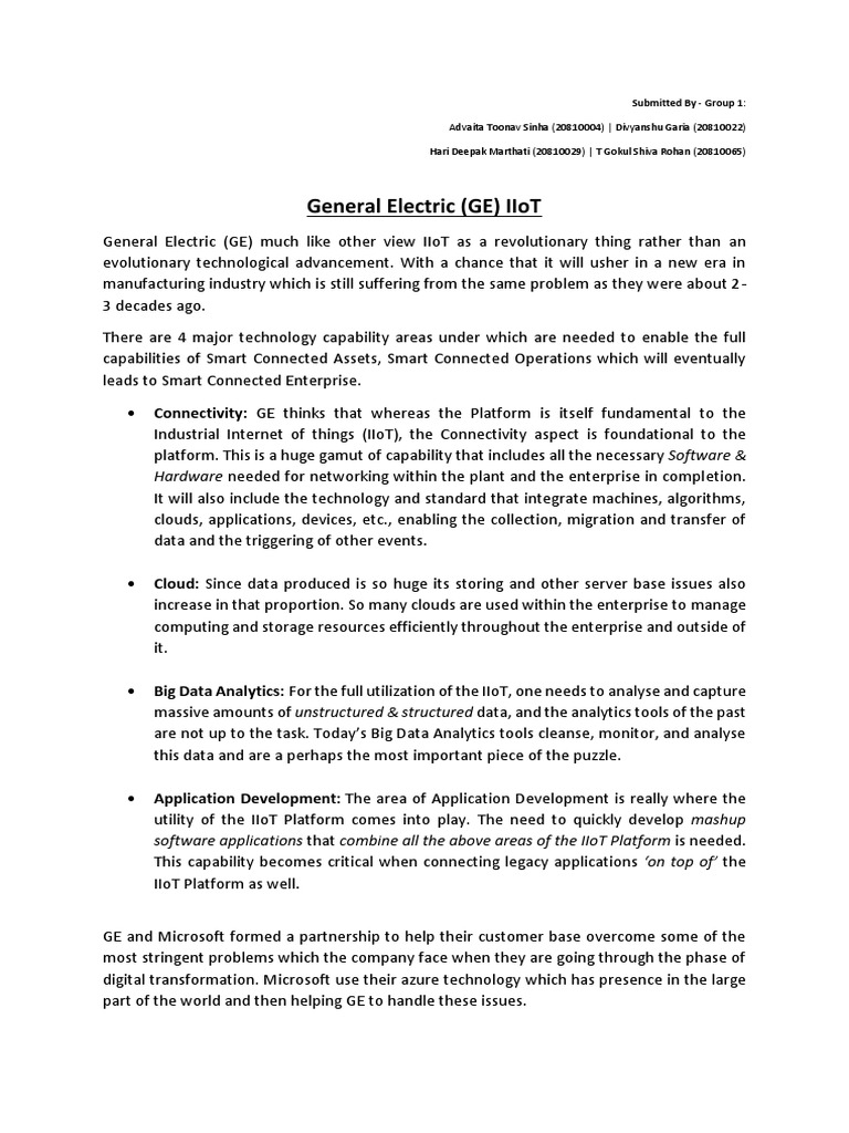 IIoT Group1 Assignment1 | PDF | Cloud Computing | Internet Of Things