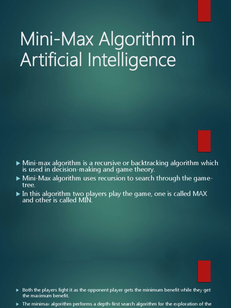 Mini-Max Algorithm in Artificial Intelligence | PDF