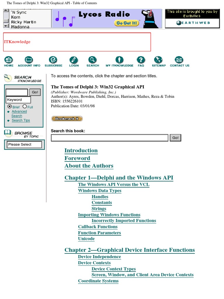 Pub - The Tomes of Delphi 3 Win32 Graphical Api | PDF | Menu (Computing) | Cursor (User Interface)