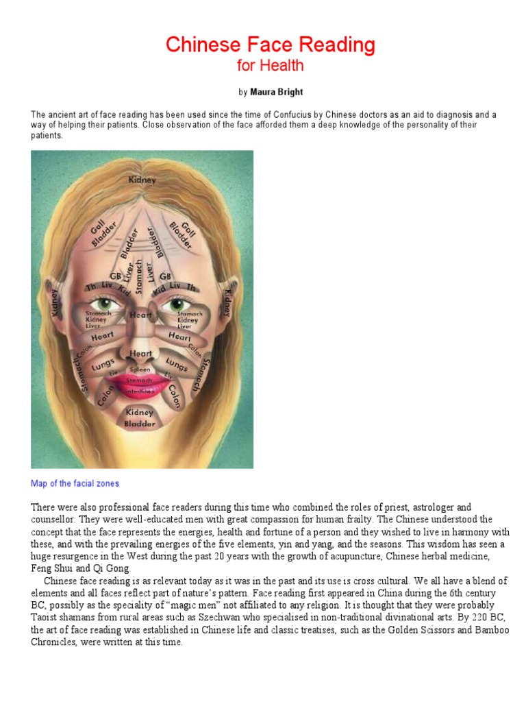 Chinese Face Reading: For Health | PDF | Traditional Chinese Medicine ...