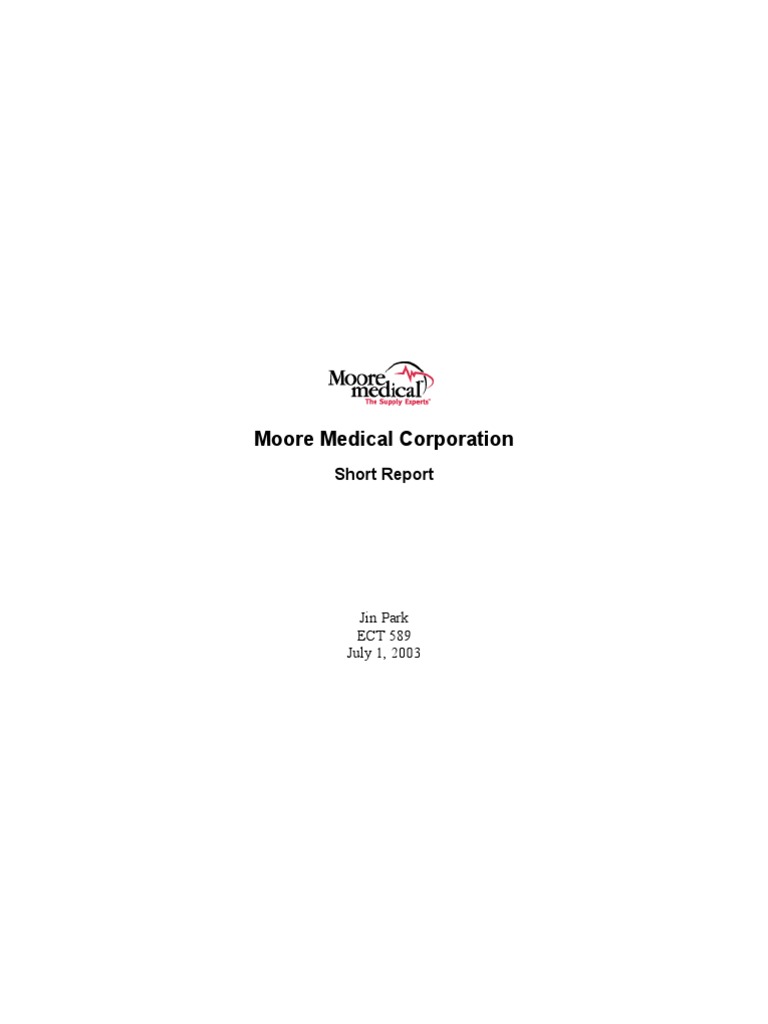 Moore Medical Corporation | PDF | Enterprise Resource Planning | Goal
