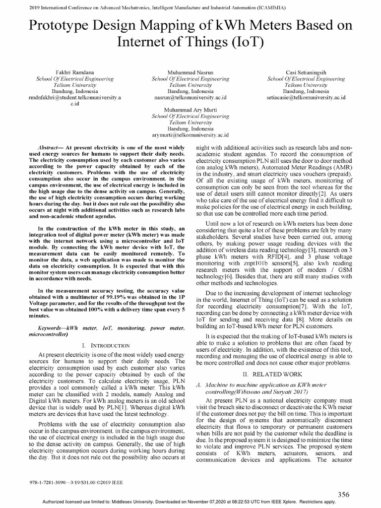 Prototype Design Mapping of KWH Meters Based On IoT | Download Free PDF ...