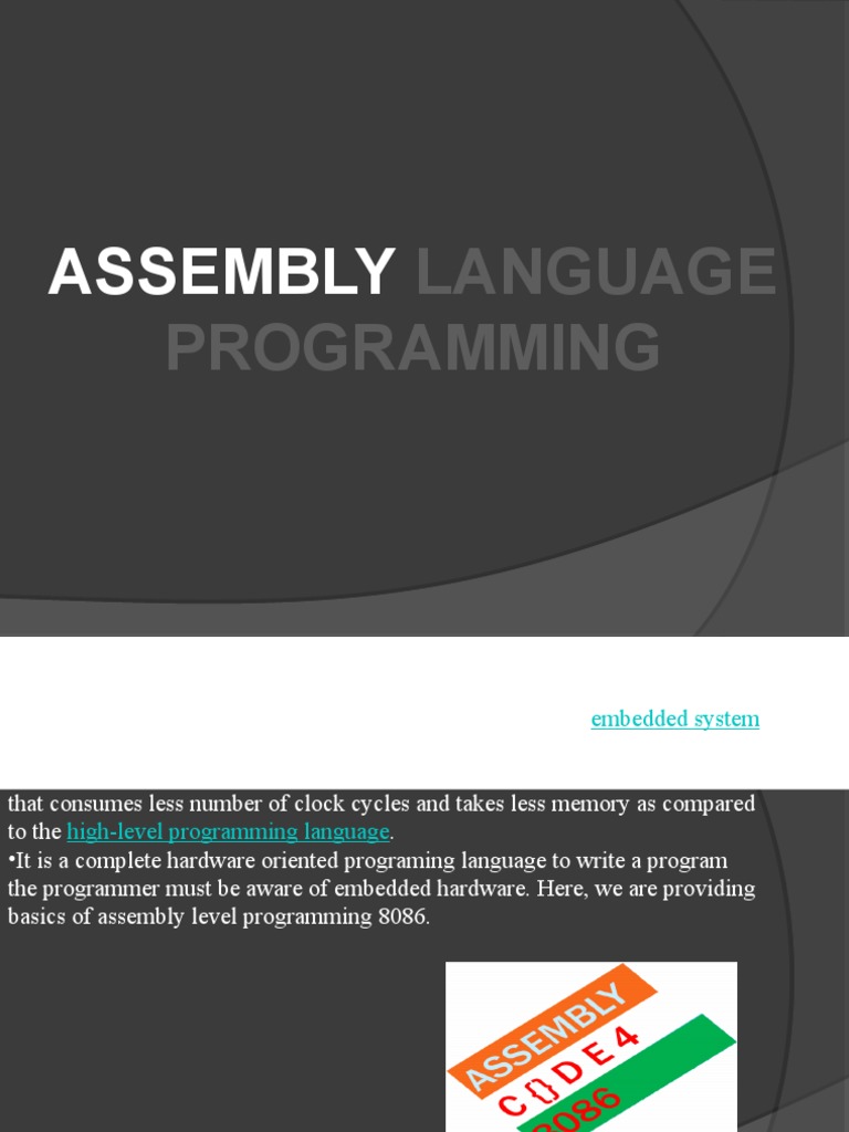 Assembly Language Proramming&Modular Programming | PDF | Assembly Language | Computer Programming