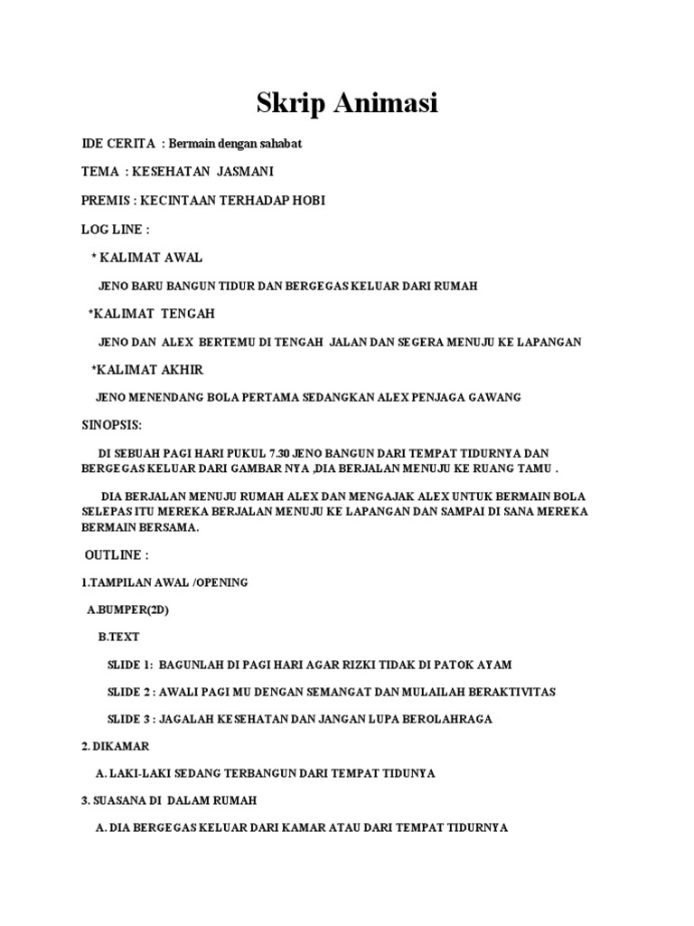 Naskah Animasi | PDF