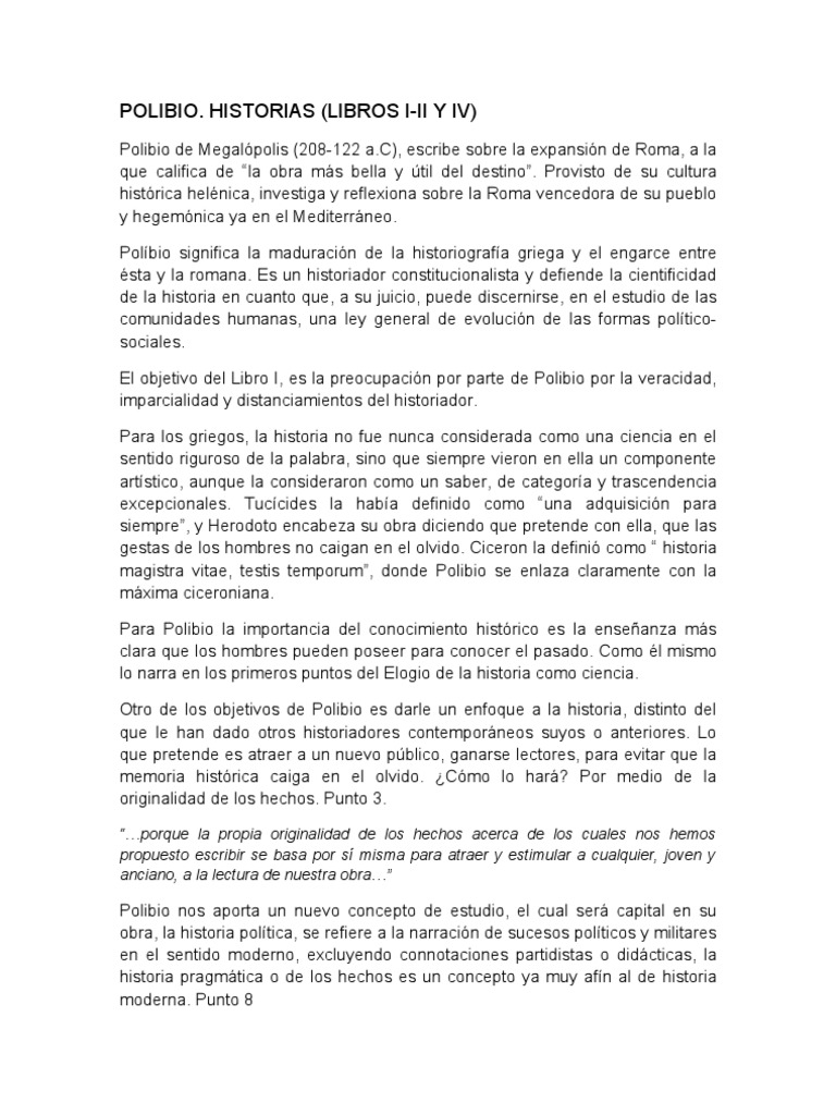 POLIBIO | PDF | Historiografía | Science
