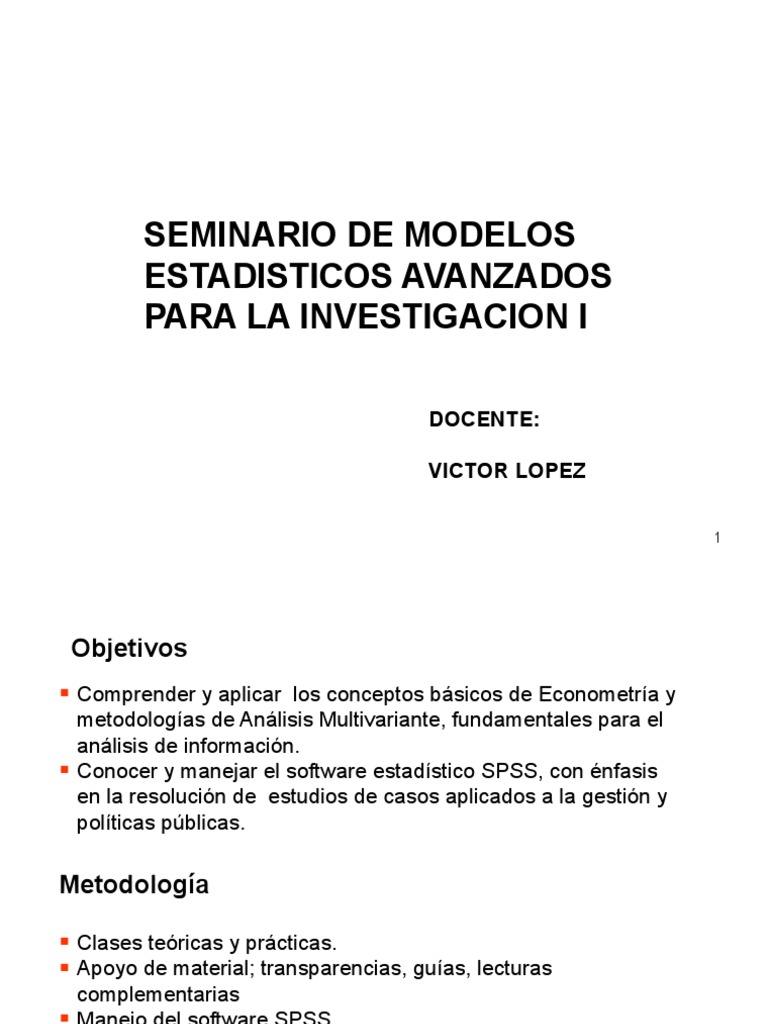 Seminario de Econometría Avanzada | PDF | Econometría | Estadísticas