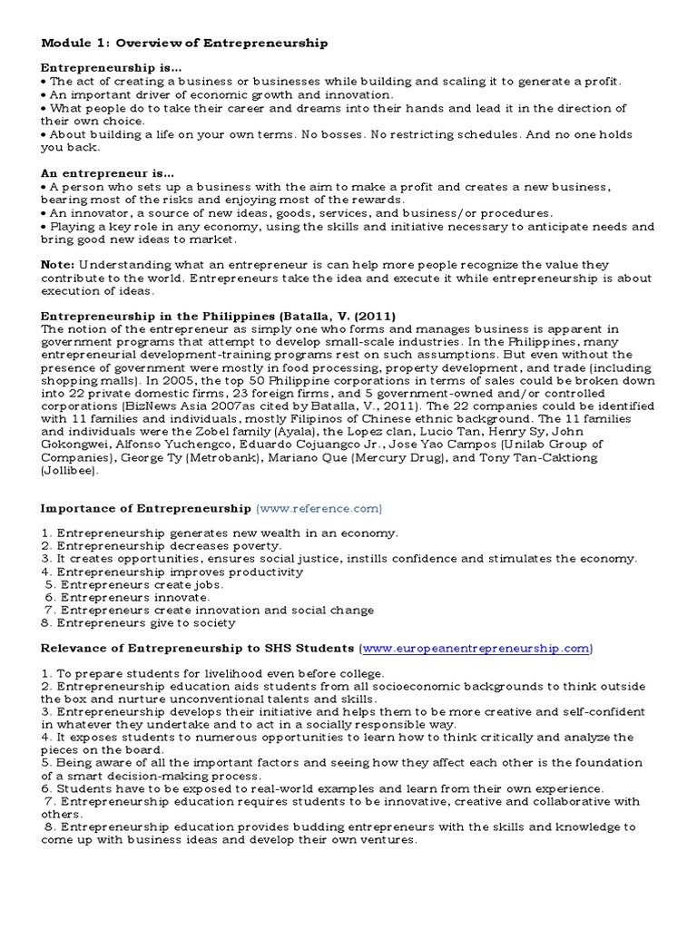 Module 1 2 | PDF | Entrepreneurship | Competence (Human Resources)