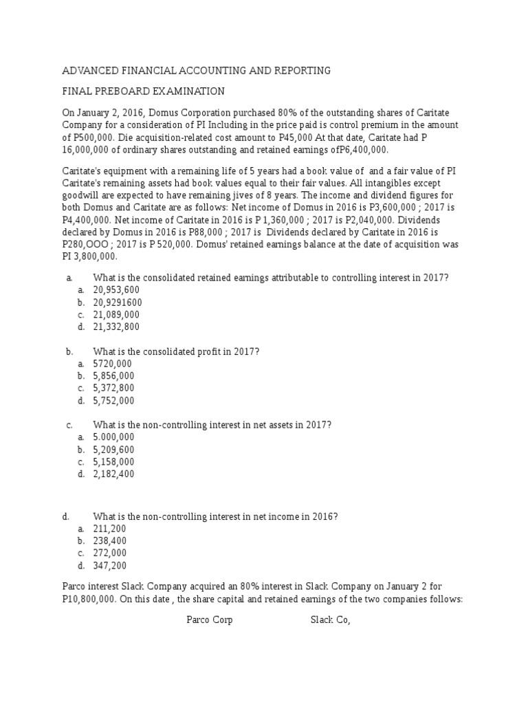 Cpar Afar | PDF | Book Value | Retained Earnings