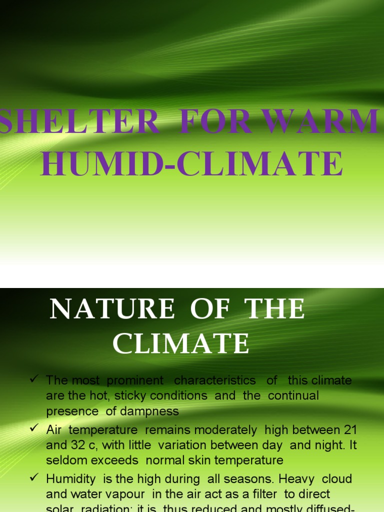 Warm Humid Climate Book 3rd SEM | PDF | Roof | Humidity
