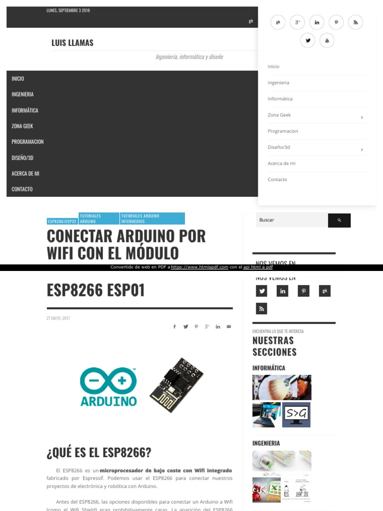 Arduino Wifi Modulo Pdf Arduino Página Web