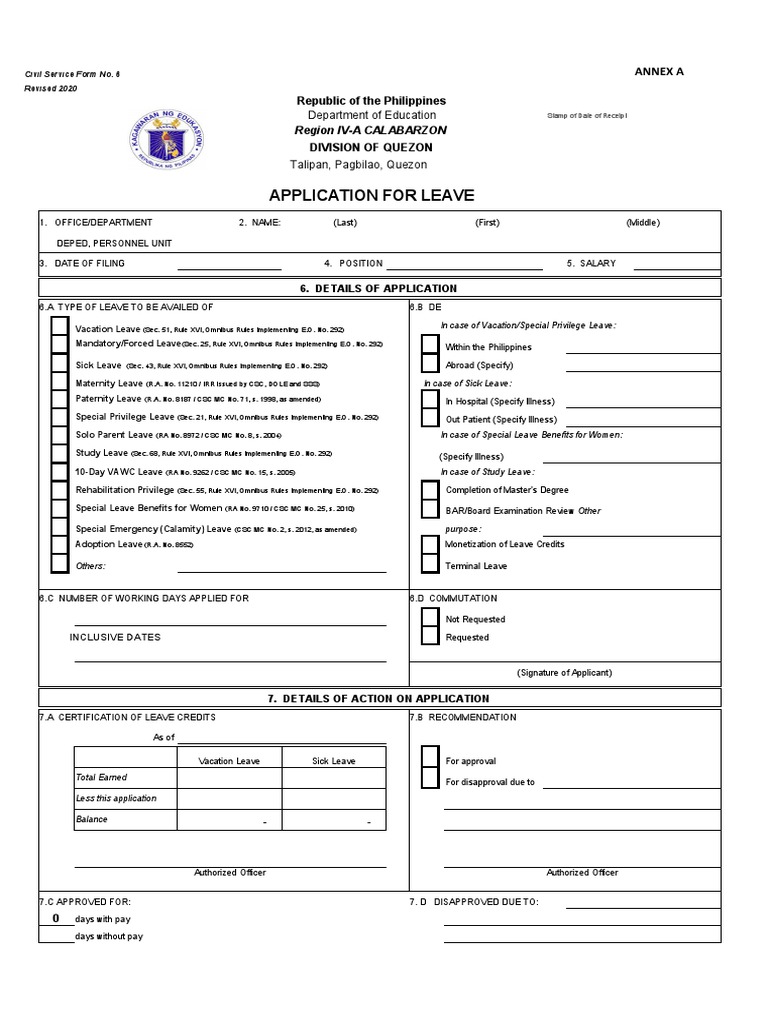Application for Leave: Deciphering the Details and Requirements for ...