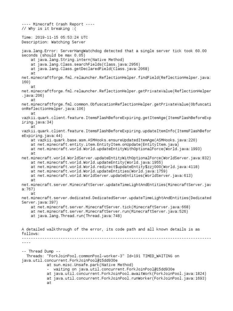 Crash 2019 11 15 - 05.53.24 Server | PDF | Java Virtual Machine | Java ...