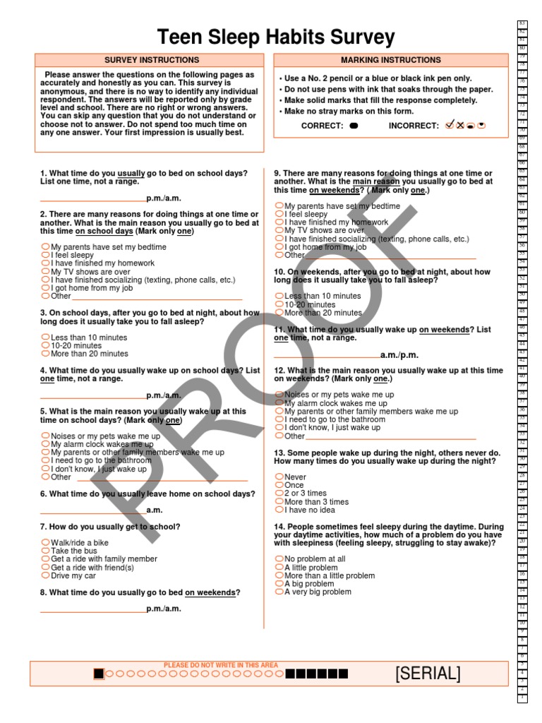 Teen Sleep Habits Survey Watermark | PDF | Race And Ethnicity In The ...