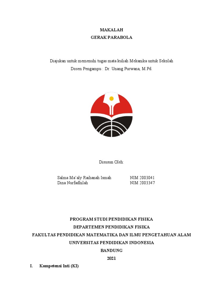 Analisis Gerak Parabola dalam Fisika | PDF | Metode & Bahan Ajar
