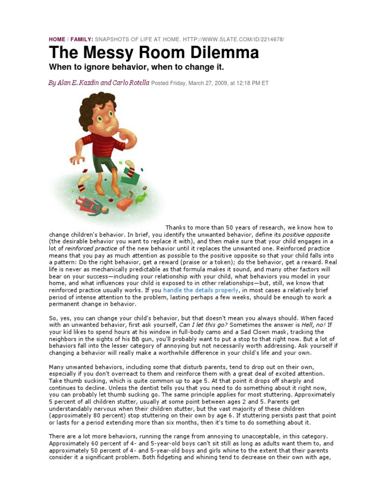 Managing Kids' Messy Rooms Wisely | PDF | Adolescence | Parenting