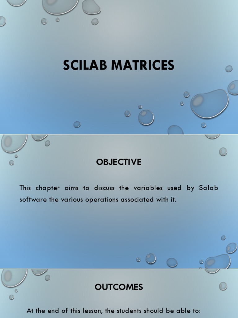 Scilab Matrices | PDF | Matrix (Mathematics) | Vector Space
