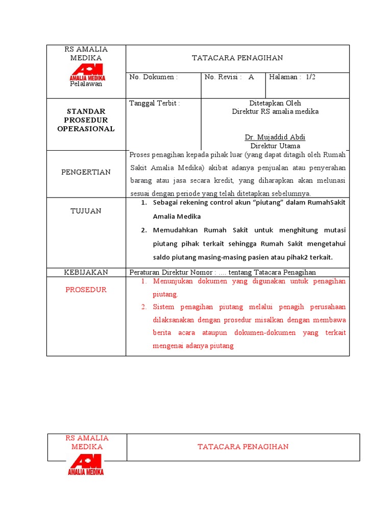 Sop Tatacara Penagihan | PDF