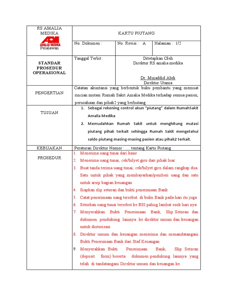 SOP Kartu Piutang | PDF