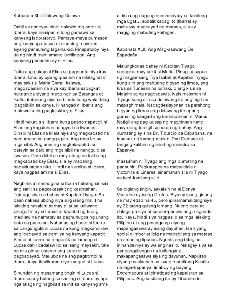 Noli Me Tangere Kabanata 41-64 | PDF