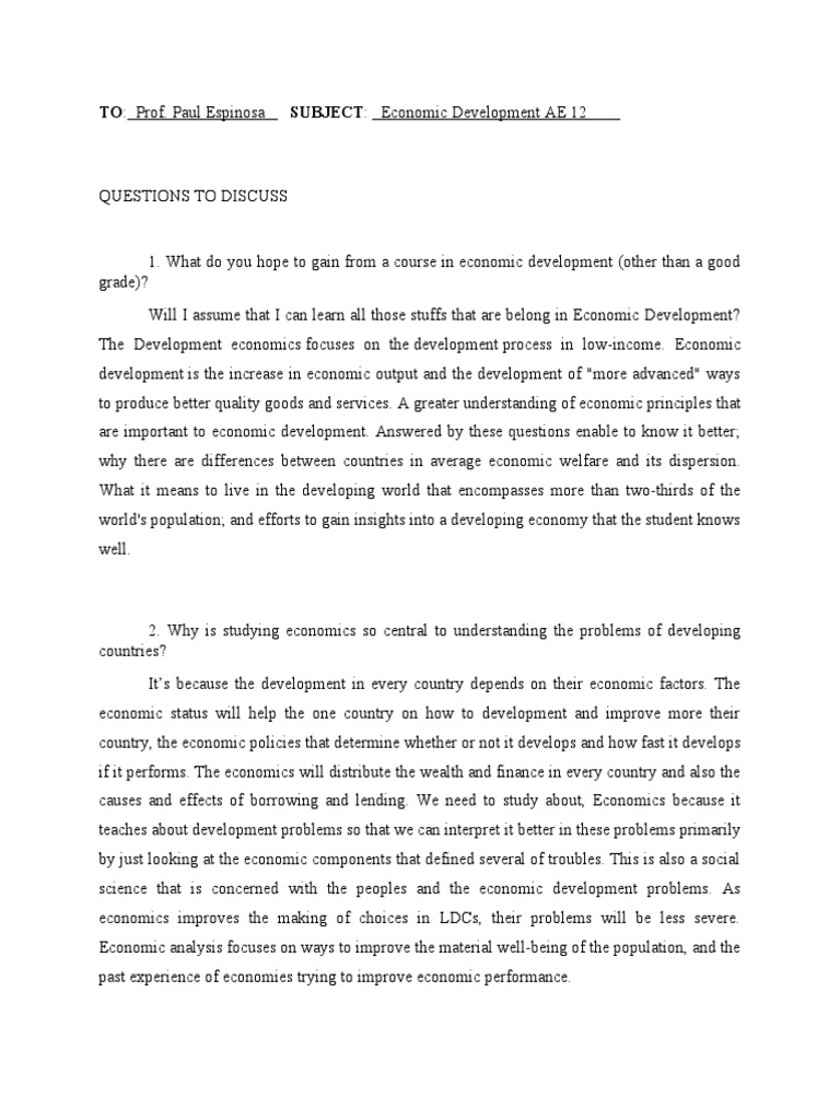 Economic Development Insights and Impacts | PDF | Economics | Globalization