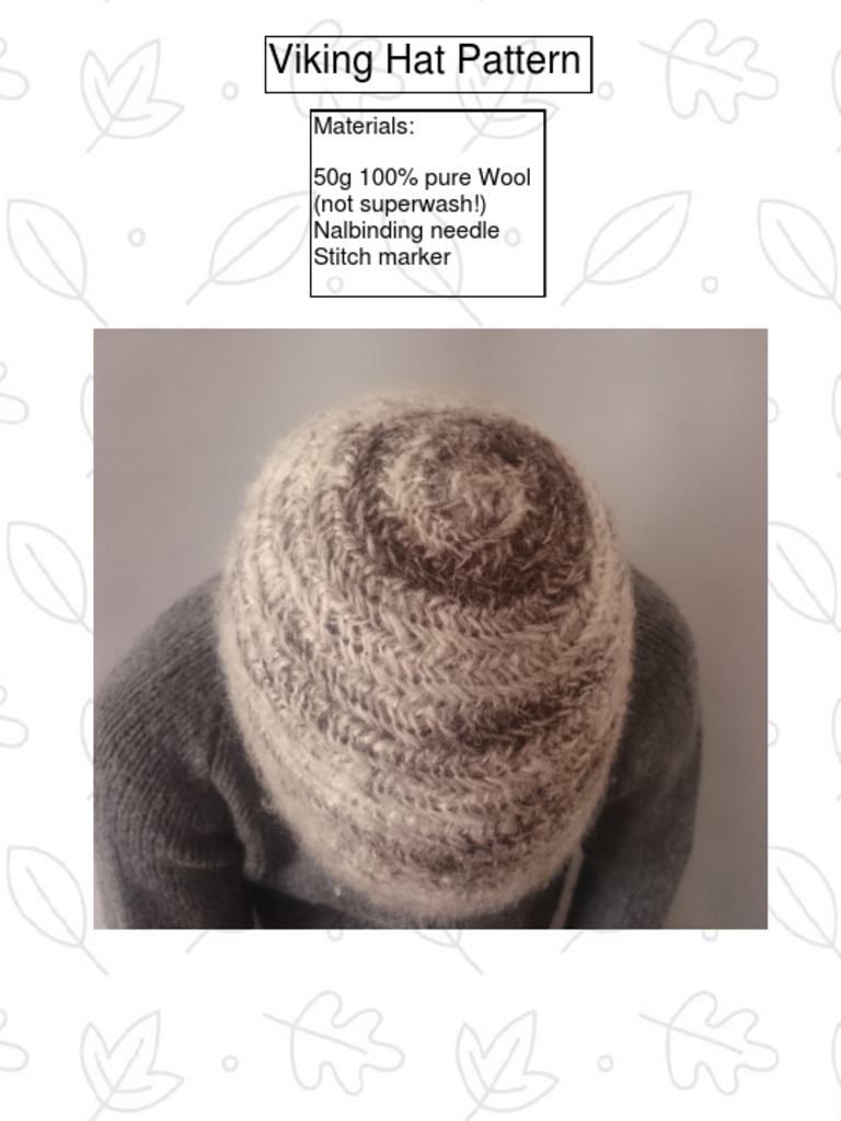 Viking Hat Pattern: Materials: 50g 100% Pure Wool (Not Superwash ...