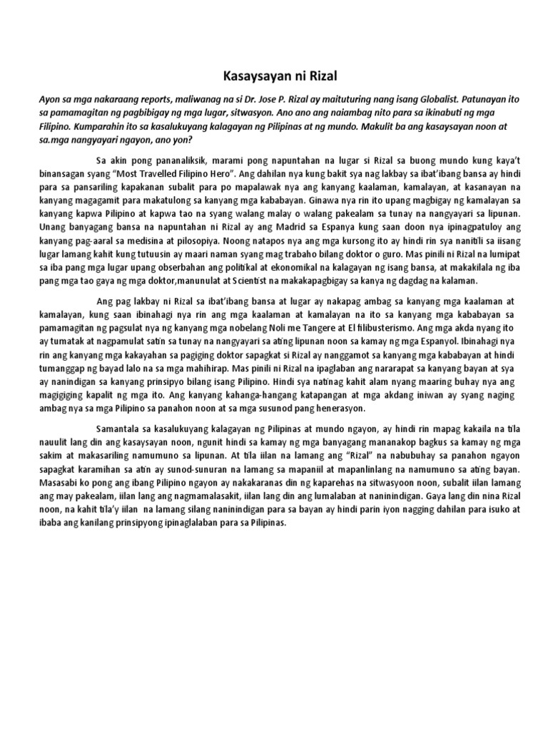 Kasaysayan Ni Rizal | PDF