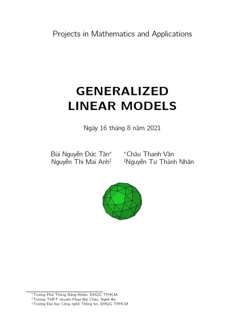 Generalized Linear Model Report Pdf