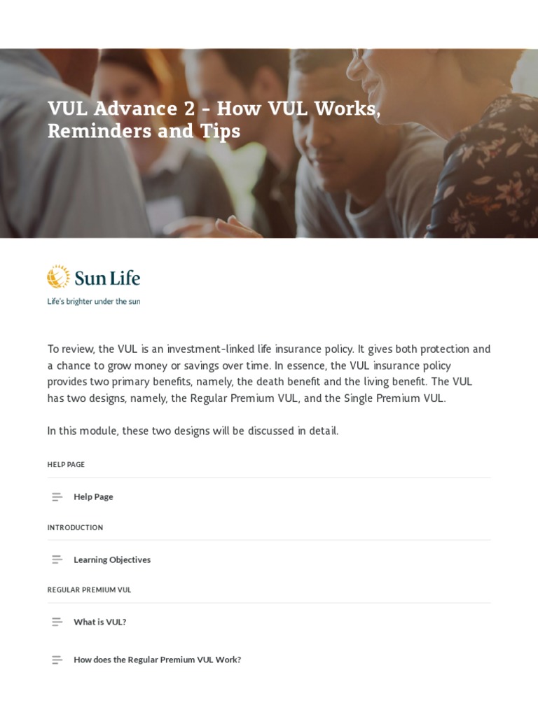 VUL Advance 2 How VUL Works Reminders and Tips | PDF | Insurance | Life ...