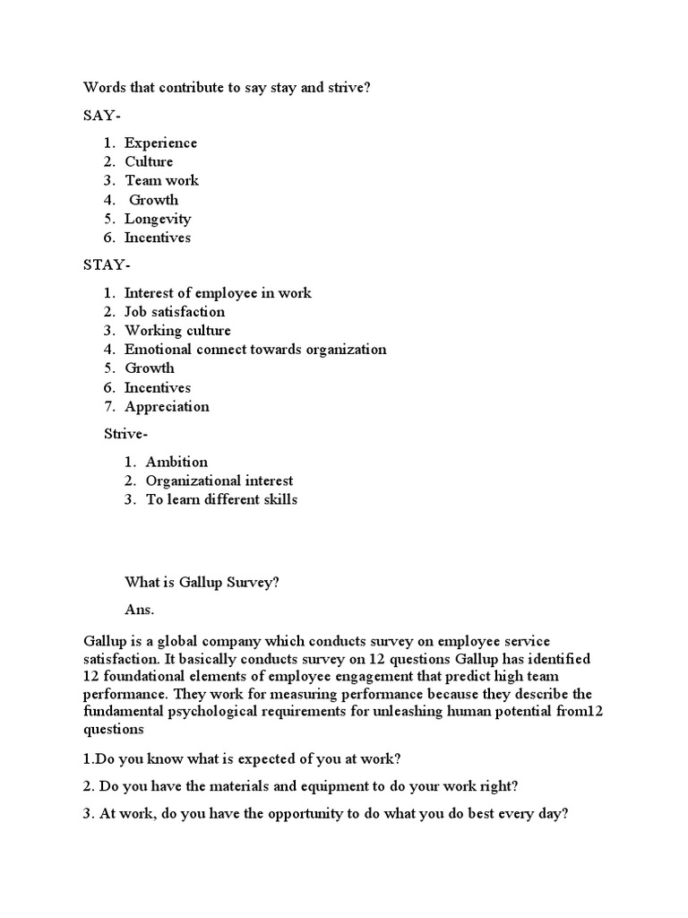 Gallup Assignment | PDF | Gallup (Company) | Job Satisfaction