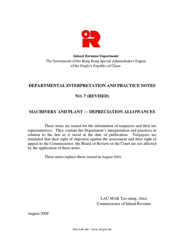 Departmental Interpretation and Practice Notes No. 7 (Revised ...