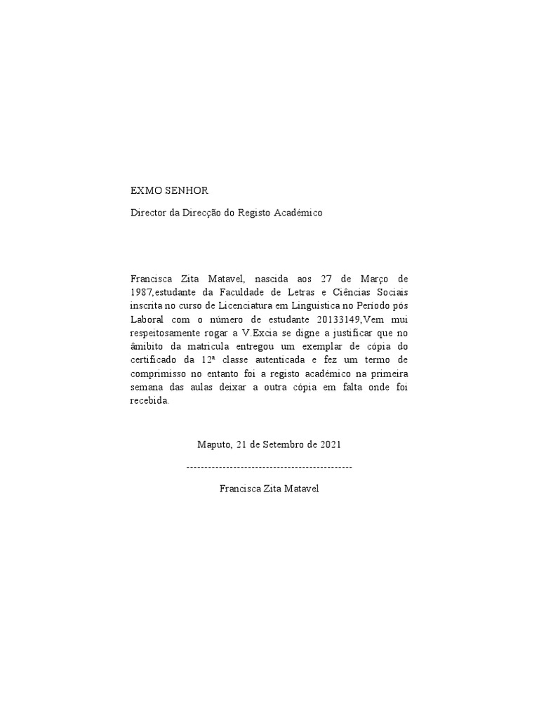 Exmo Senhor Sssssssssssssssss | PDF | Artes Linguísticas e Disciplina