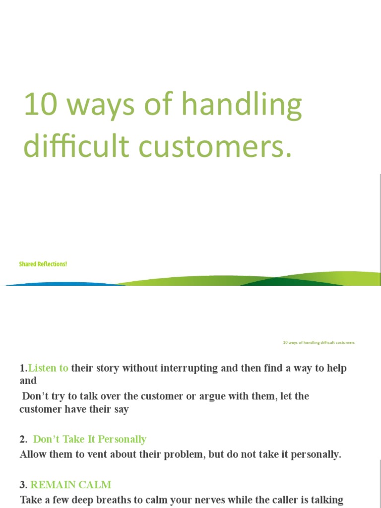 10 Ways of Handling Customers | PDF