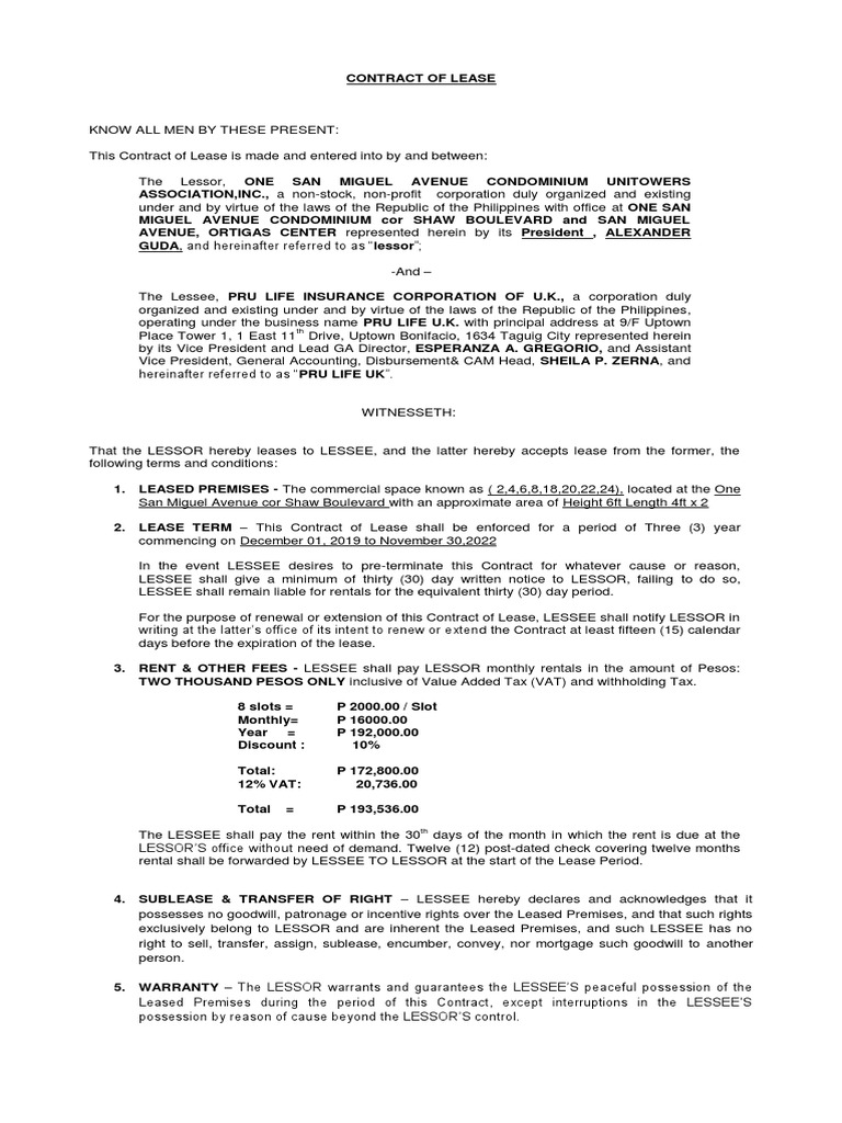 Sample of Signage Contract | PDF | Lease | Indemnity