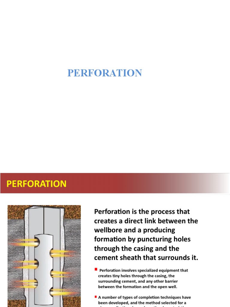 Perforation | PDF | Casing (Borehole) | Oil Well
