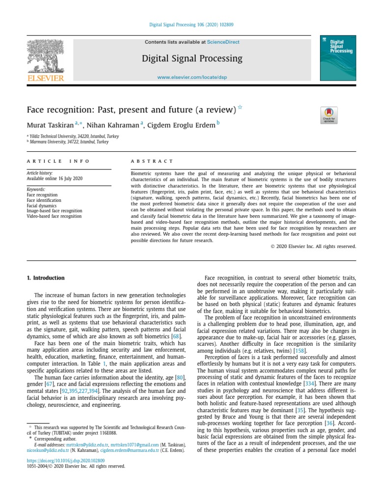 Face Recognition - Past - Present - Future | PDF | Biometrics | Deep ...