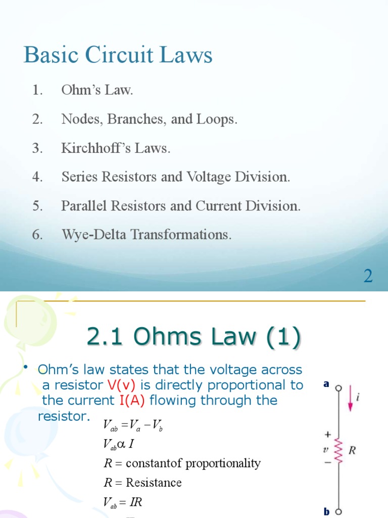 Ohms Law VD CD KVL and KCL | PDF | Series And Parallel Circuits | Electrical Network