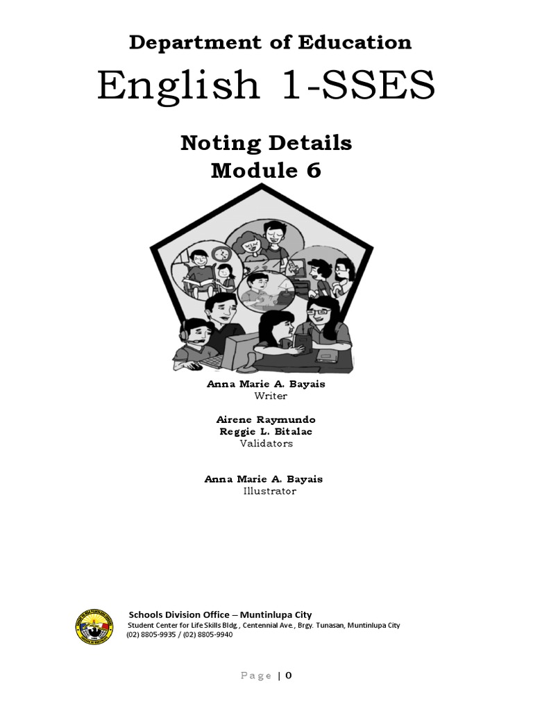 Pes Sses English 1 Module 6 Validated R.L. Bitalac | PDF